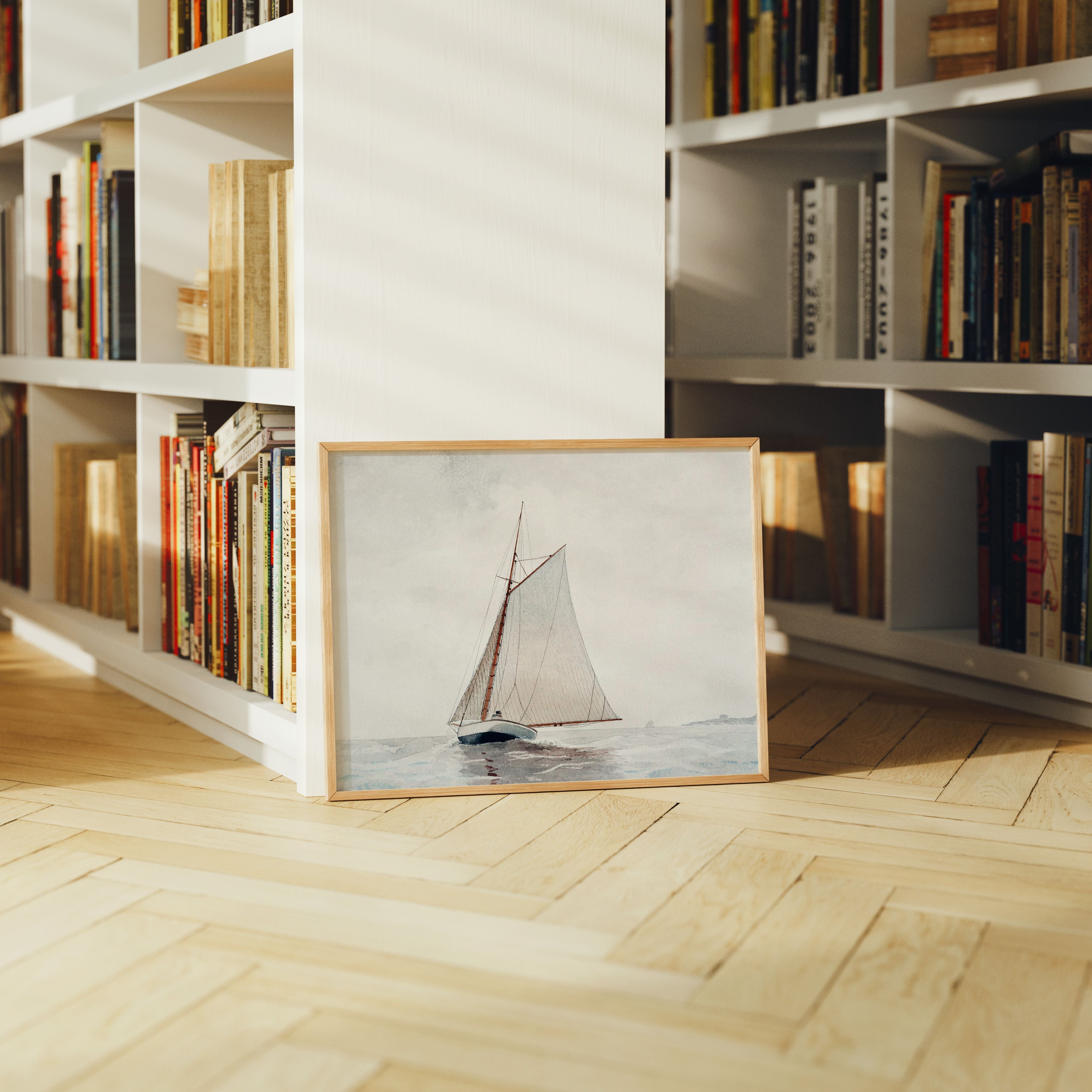 Horizontal Wood Frame Mockup,4x3 Ratio Artwork Interior Mockup ...