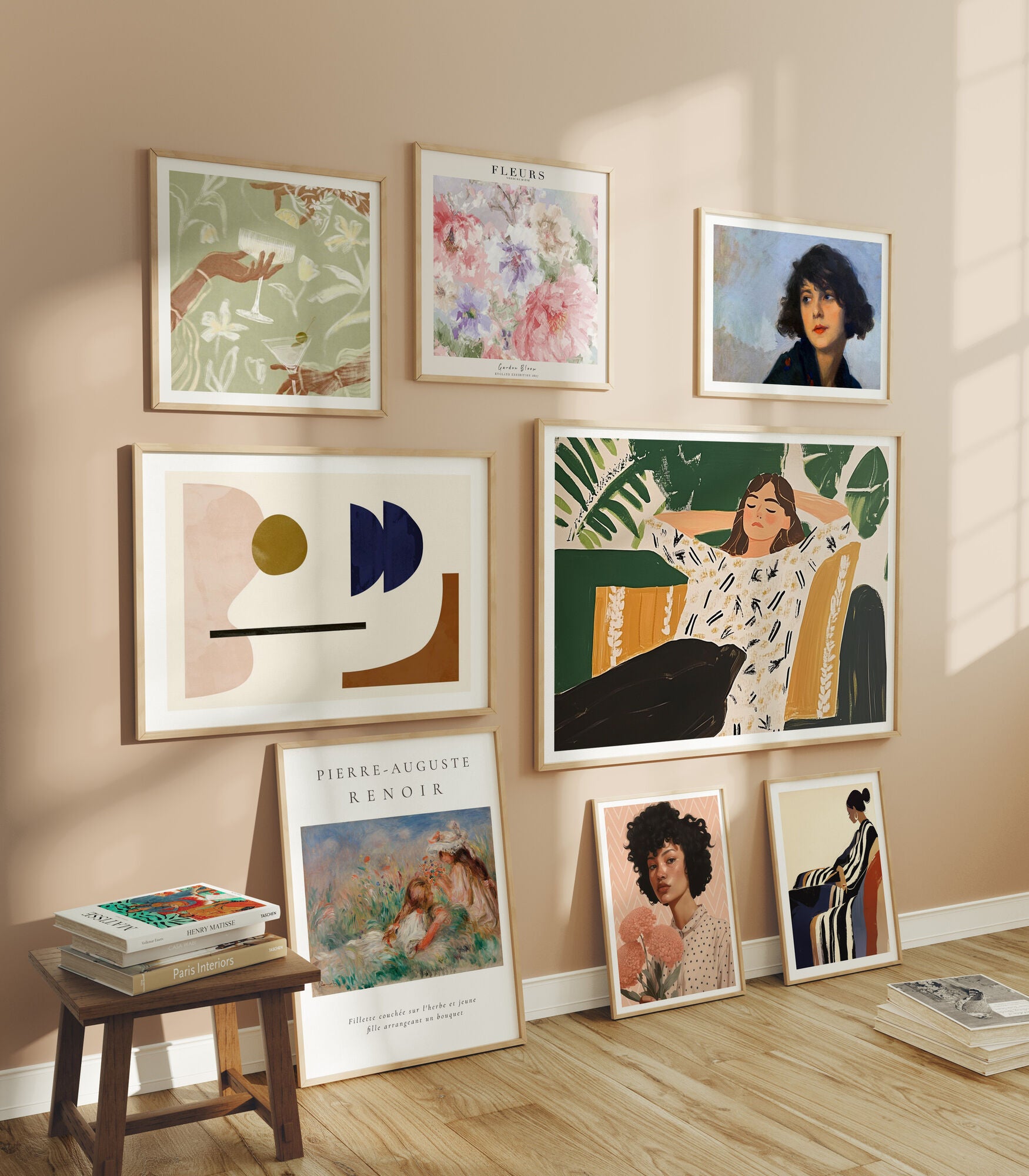 Set of 8 Gallery Wall Frames Mock-Up,Wall Art Mockup,Multiple Frames M ...