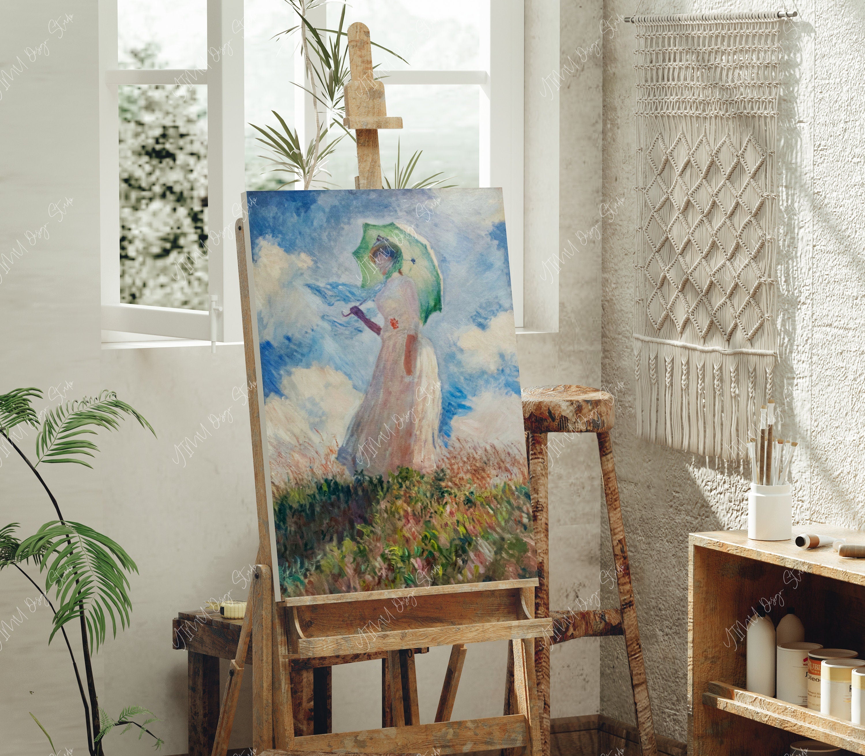 Canva Mockup in Home Art Studio,Digital Art Mockup – YimuMockupStore