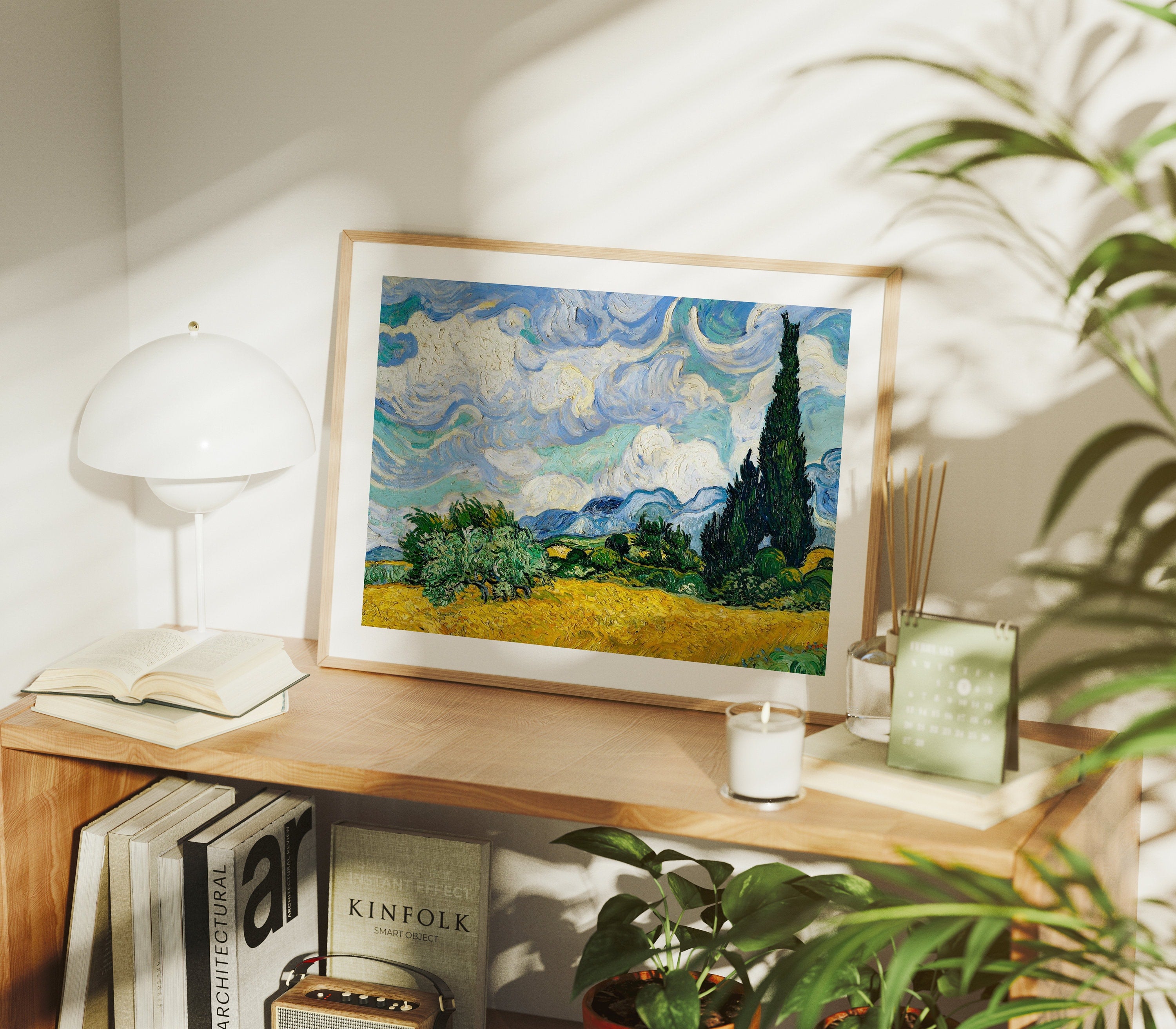 Horizontal Wood Frame Mockup,4x3 Ratio Frame,Print Poster Mockup ...